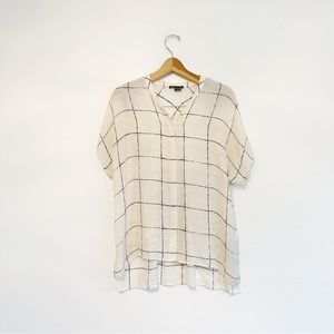 Vince | Tops | Vince Window Pane Silk Blouse | Poshmark